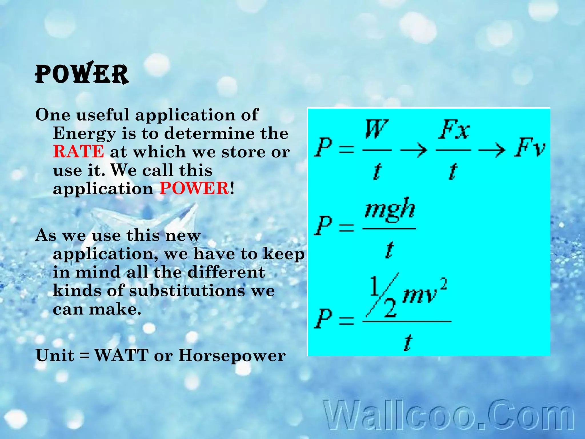 Ppt on work energy and power class xi science | PPT