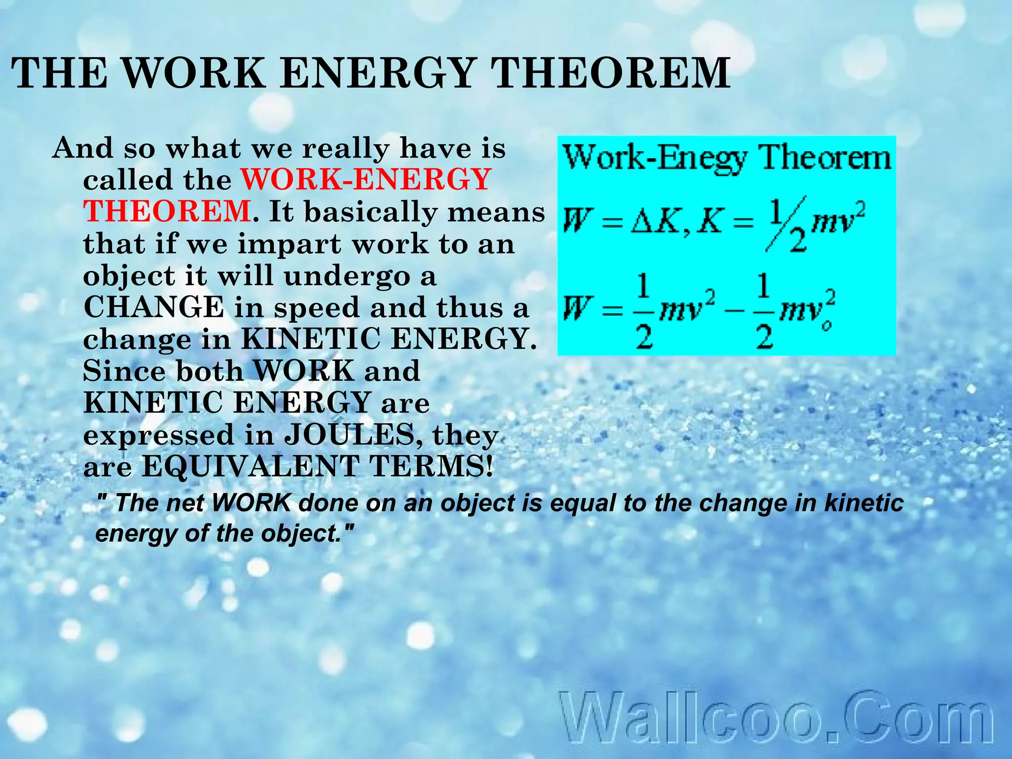 Ppt on work energy and power class xi science | PPT