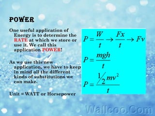 Ppt on work energy and power class xi science | PPT
