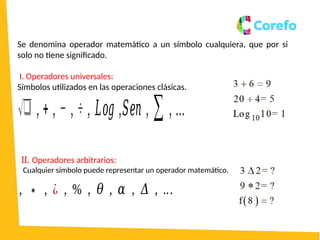 Operadores matemáticos para secundaria urgente | PPTX
