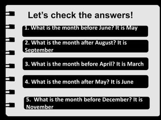 The names of the month | PPT | Free Download