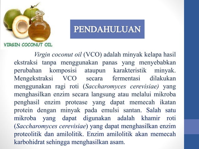 Ppt optimasi pembuatan vco (virgin coconut oil ) | PPTX