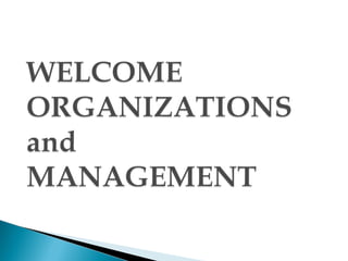 ORGANIZATION | PPT | Business | Business and Finance