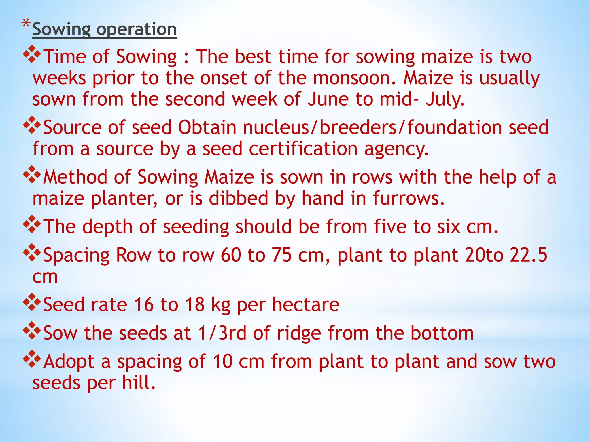 Organic agriculture packages and practices for maize | PPTX