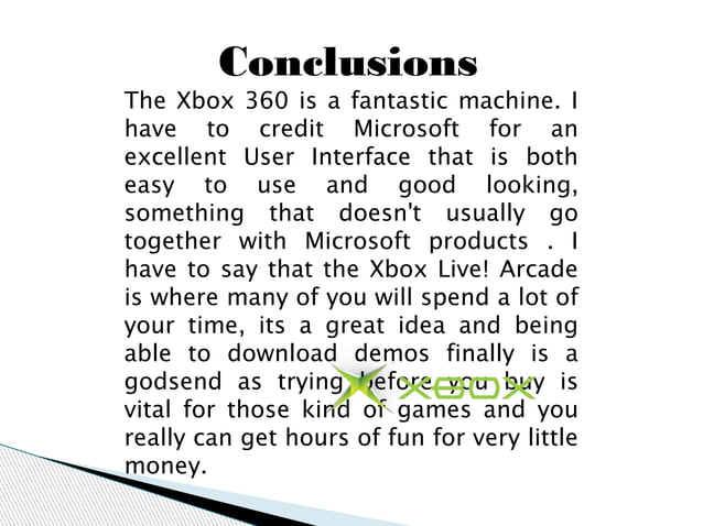 PPT / slide presentation on Xbox | PPT | Home Entertainment Systems ...