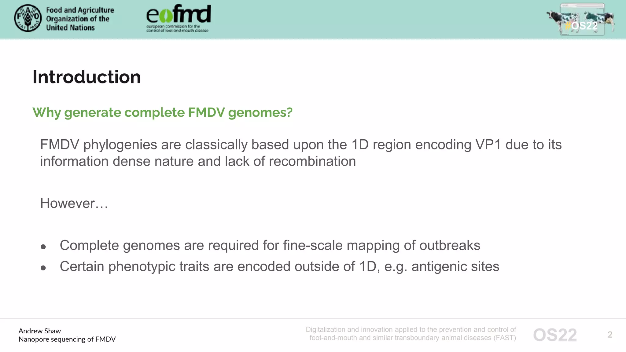 A. Shaw - Complete genome sequencing of FMDV using Nanopore sequencing ...
