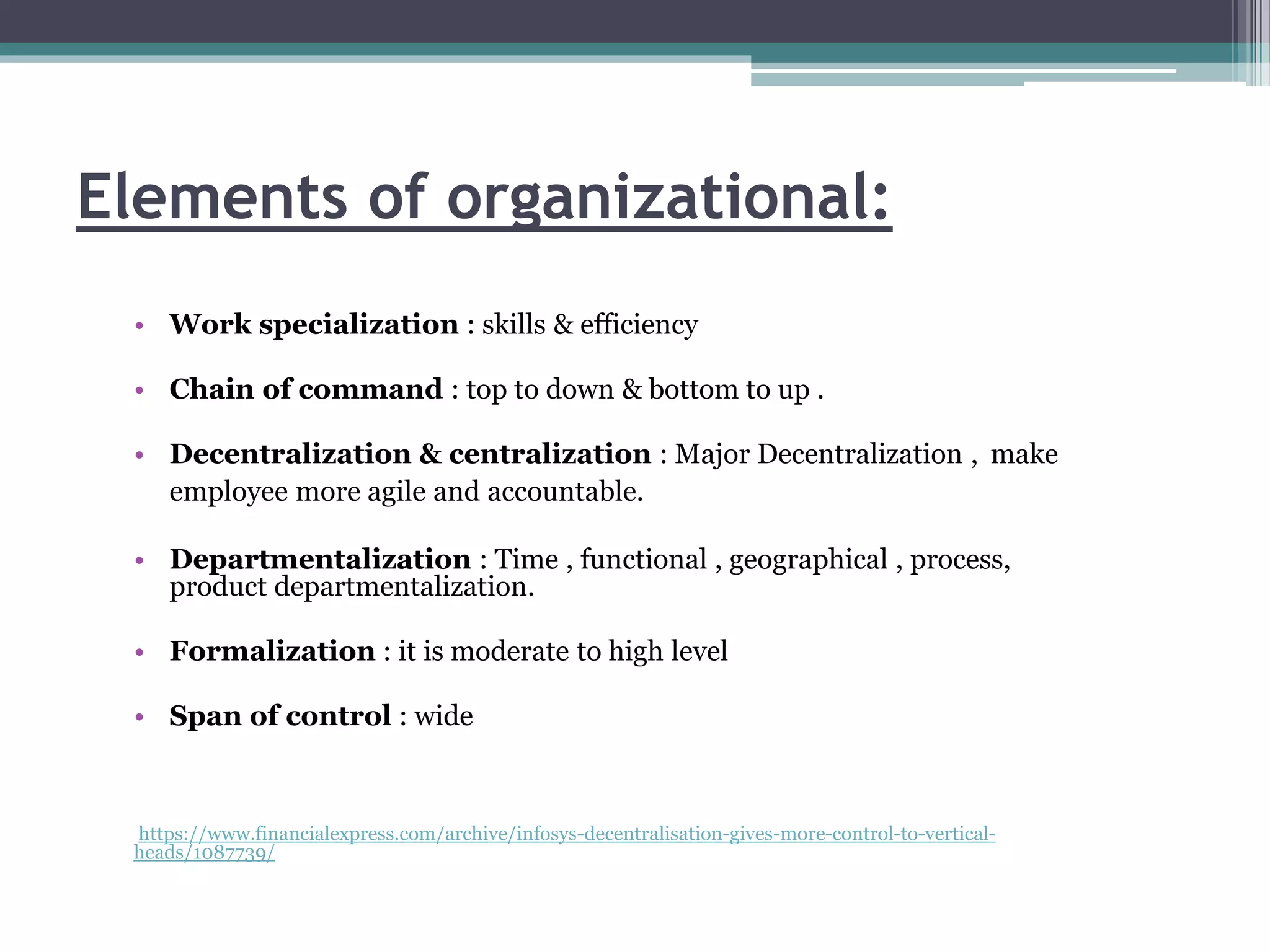 Organisational Structure and Elements of Infosys, HUL and Maruti Suzuki ...