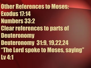 Bi 105 overview of the pentateuch | PPT