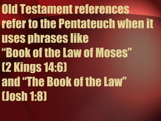 Bi 105 overview of the pentateuch | PPT