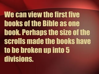 Bi 105 overview of the pentateuch | PPT