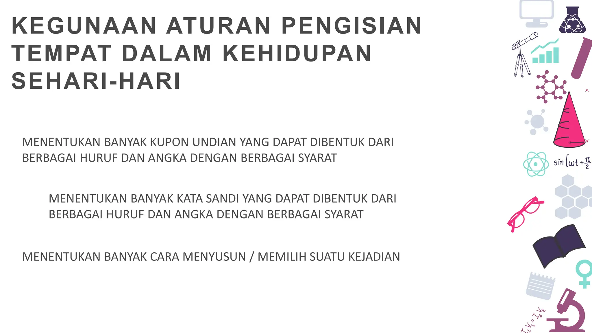 PPT ATURAN PENGISIAN TEMPAT, MATERI PELUANG | PPTX