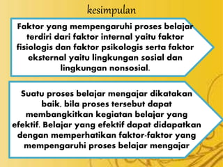 Faktor-faktor dalam belajar | PPTX