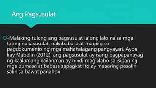 PPT PAGSULAT WEEK 1. for the students and teacher | PPTX