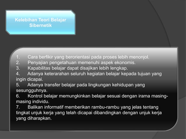 Teori sibernetik dalam pembelajaran | PPTX