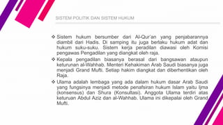 Perbandingan administrasi negara Arab Saudi vs Indonesia | PPTX