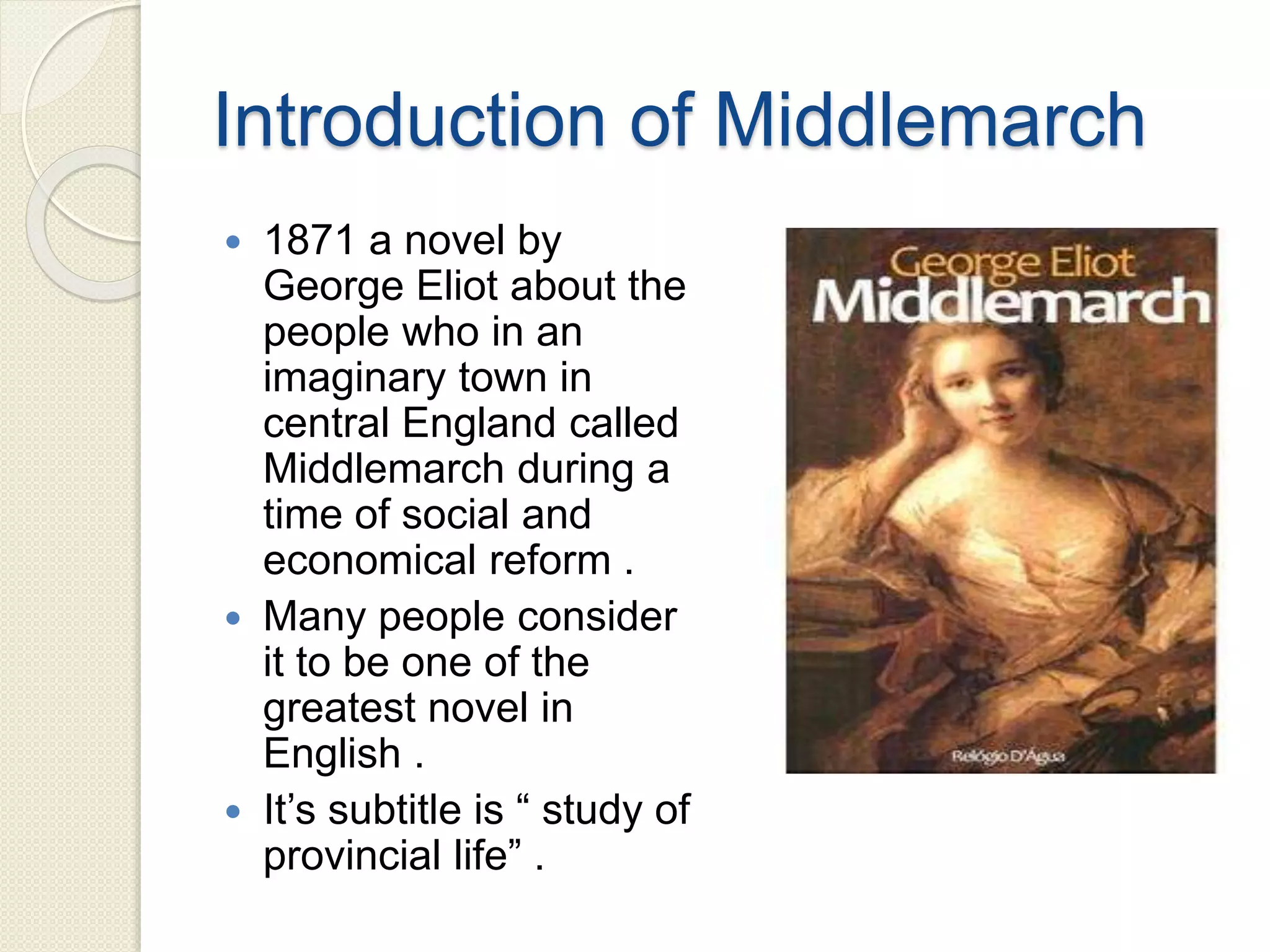 critical note on " politics of Relationship " in middlemarch | PPT