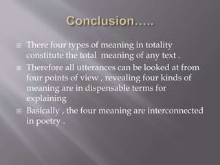 Richards on four kinds of meaning | PPTX