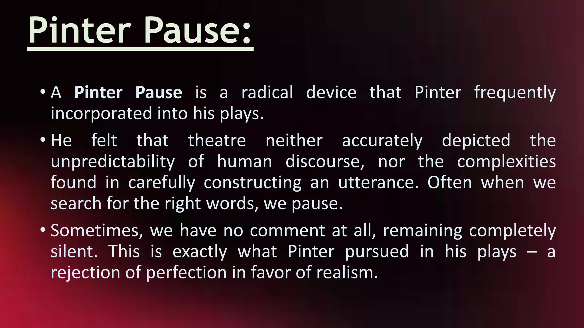 Pinter Pause/Silence | PPTX