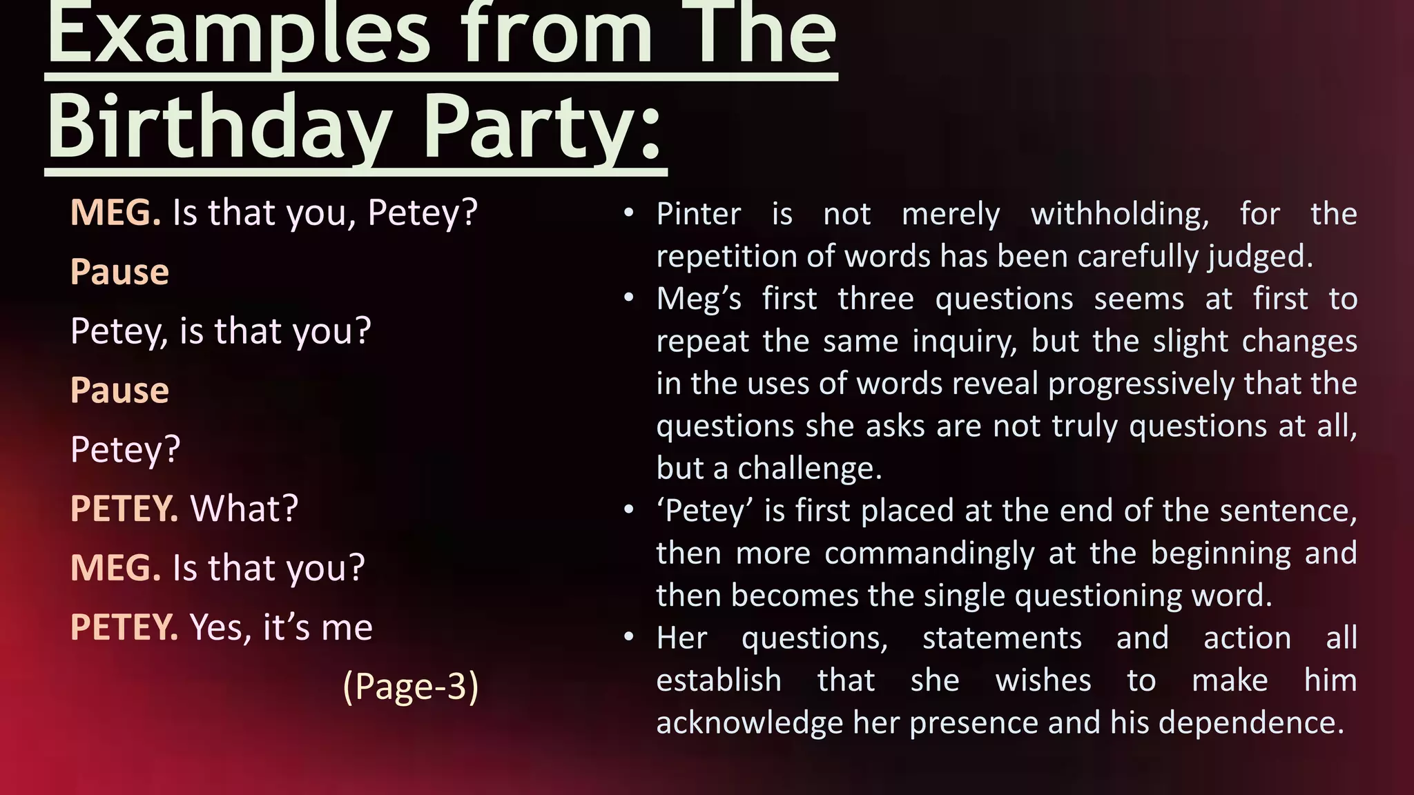 Pinter Pause/Silence | PPTX