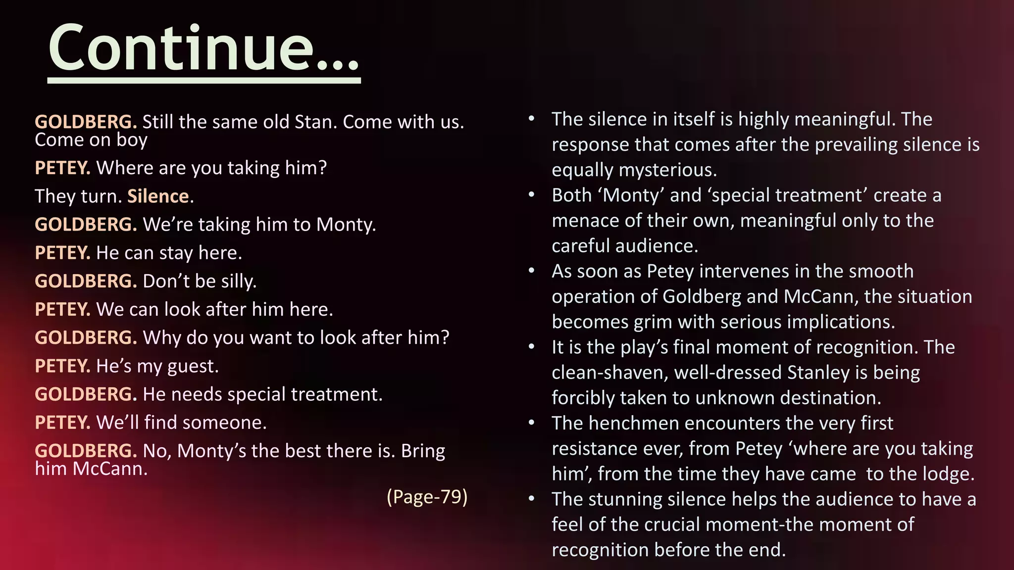 Pinter Pause/Silence | PPTX