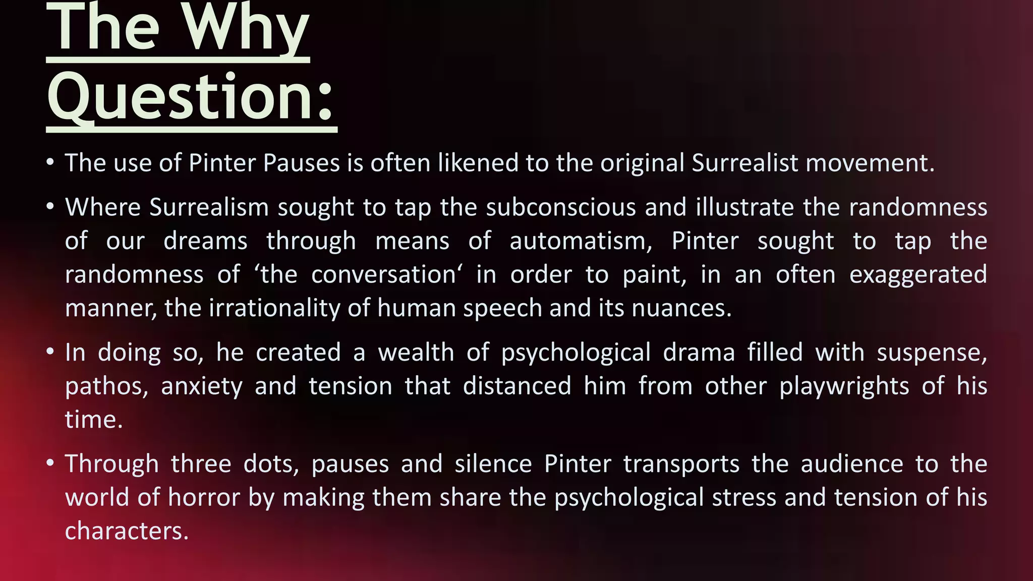 Pinter Pause/Silence | PPTX