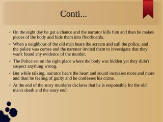 Paper 10 - The American Literature. Topic :- The Tell Tale Heart By ...