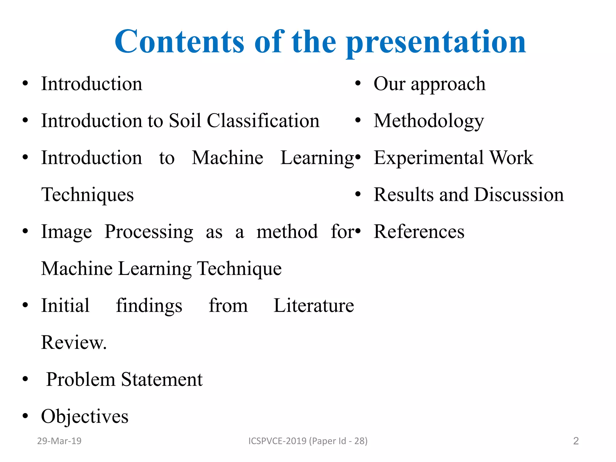 AN INTELLIGENT MACHINE LEARNING MODEL FOR SOIL IMAGE CLASSIFICATION | PPTX