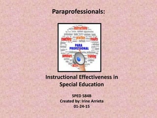 Ppt paraprofessionals and instruction | PPTX