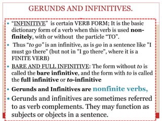 GERUNDS AND INFINITIVES | PPT