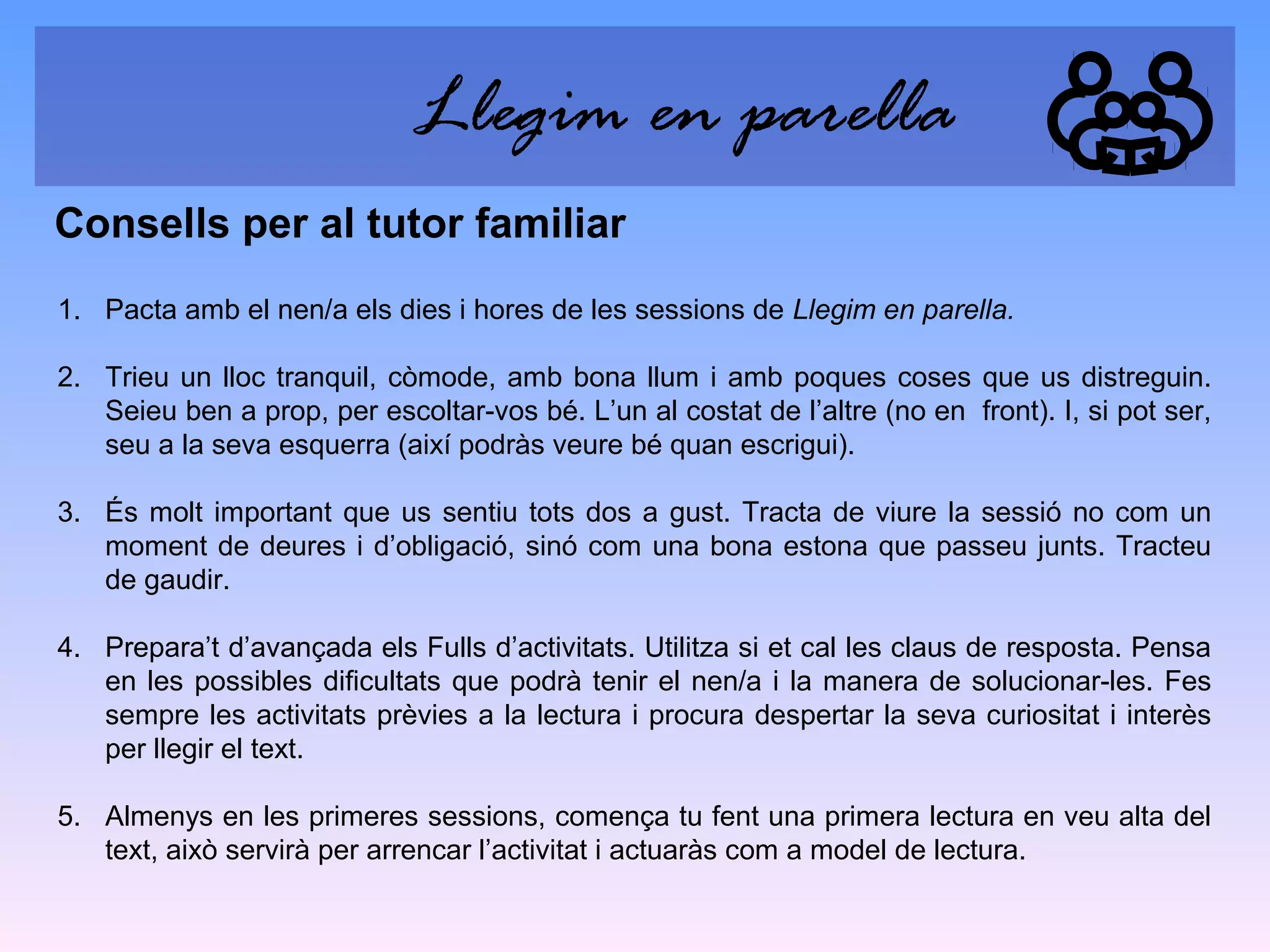 Llegim en parella | PPT