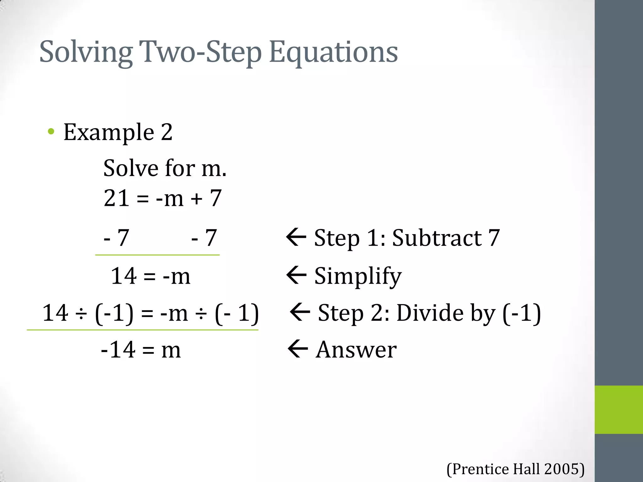 Solving Two-Step Equations-PPT part 1 | PPTX