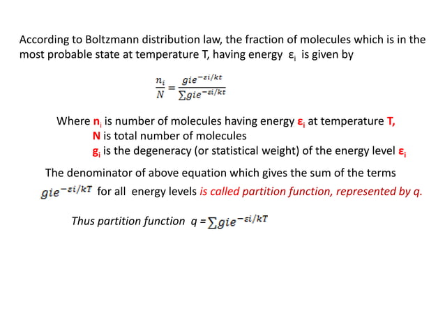 PPT Partition function.pptx | Chemistry | Science