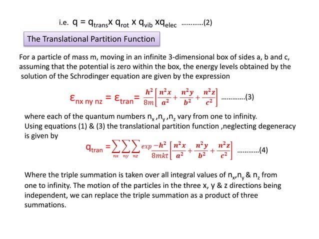 Ppt Partition Function Pptx Chemistry Science