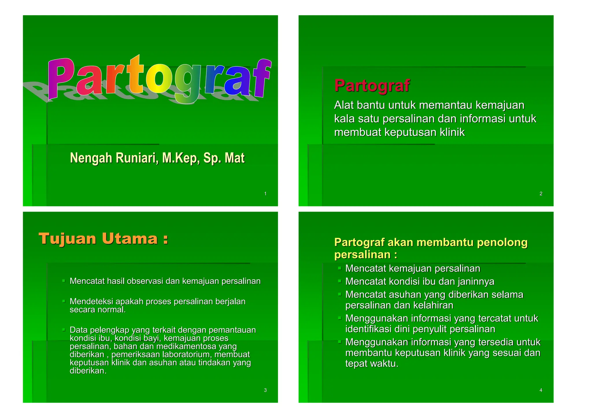 MATERI PARTOGRAF PADA KEPERAWATAN MATERNITAS | PDF