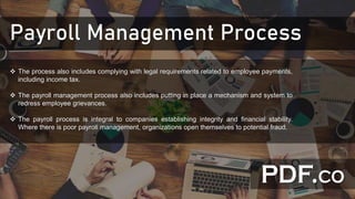 Payroll Management Process, Payroll Methods and Solutions | PPT