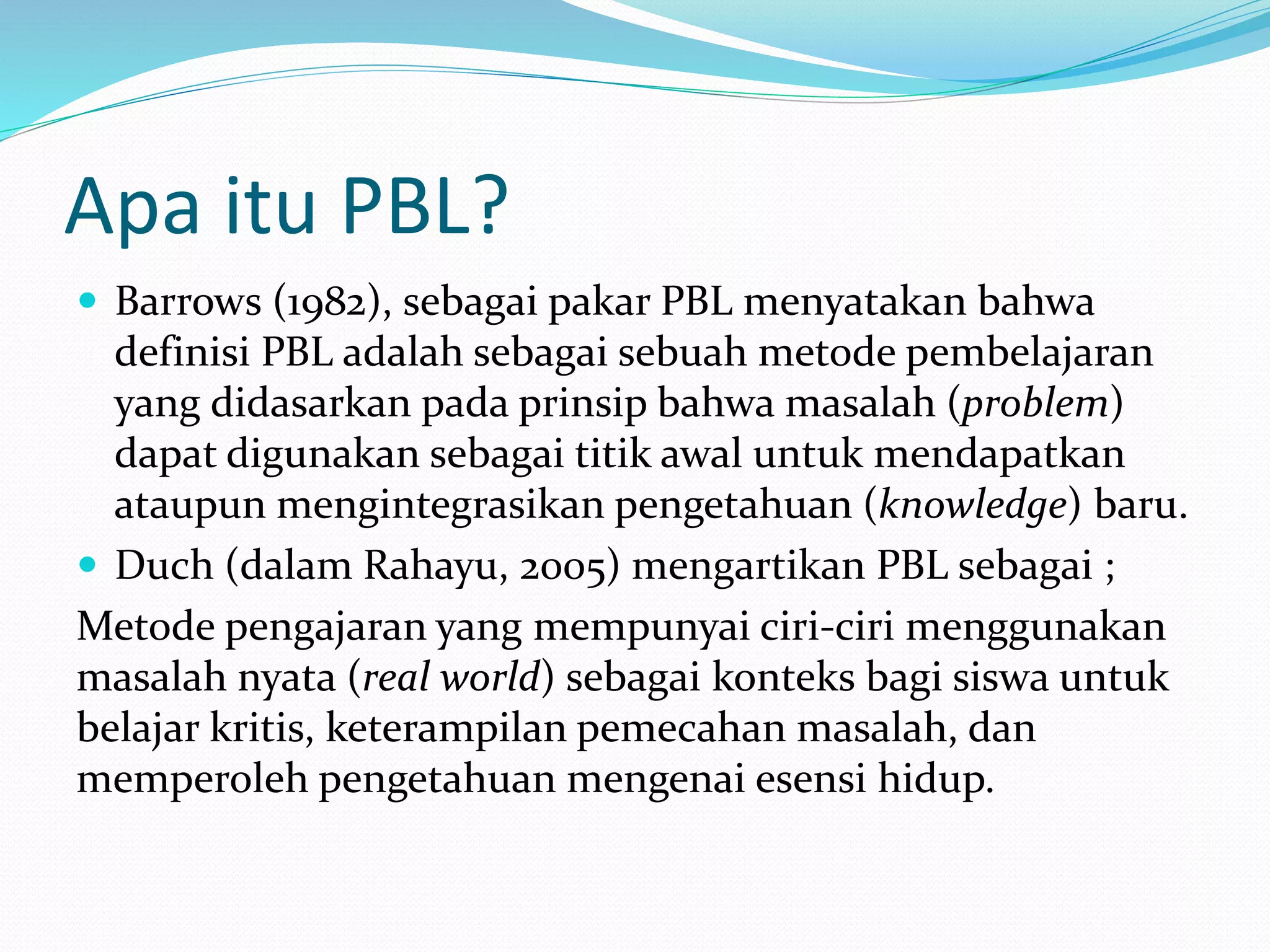 Problem Based Learning | PPTX