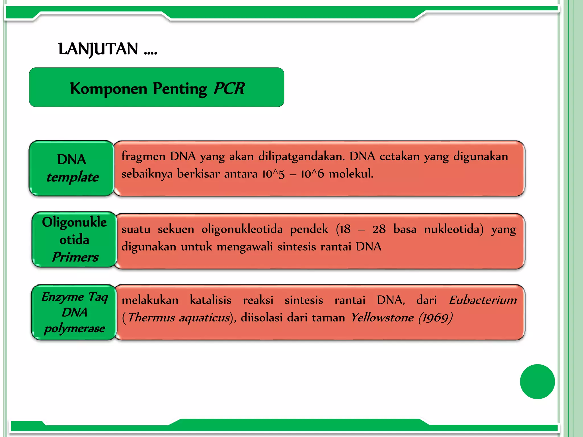 POLYMERASE CHAIN REACTION (PCR) | PPTX
