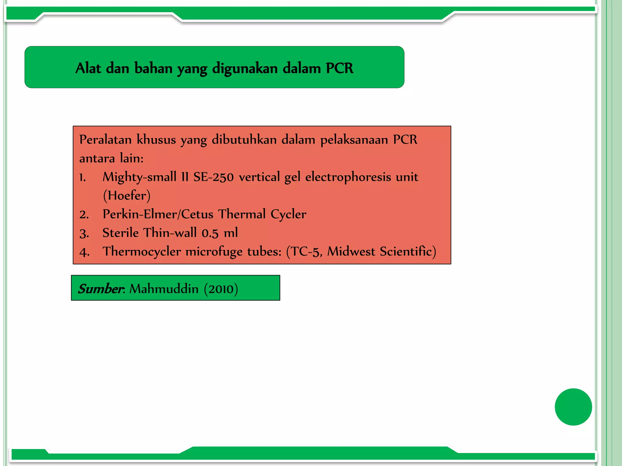 POLYMERASE CHAIN REACTION (PCR) | PPTX