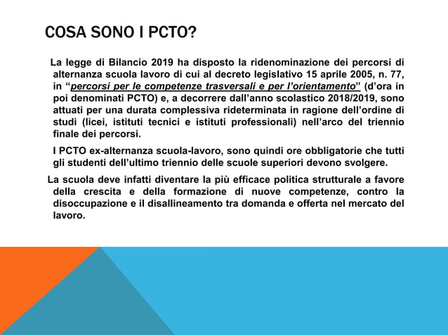 Presentazione PCTO ex ASL | PPTX