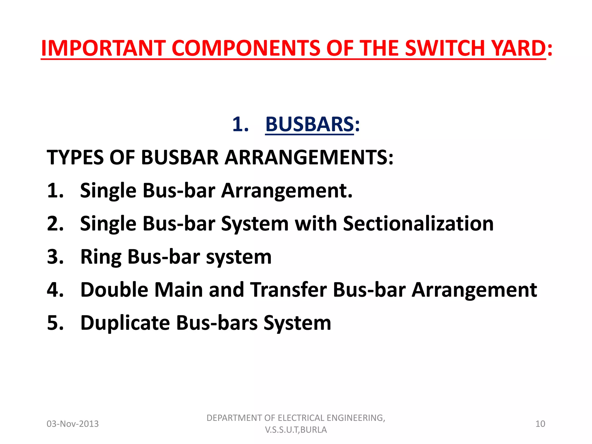 SWITCHYARD EQUIPMENTS & PROTECTION SYSTEMS | PDF