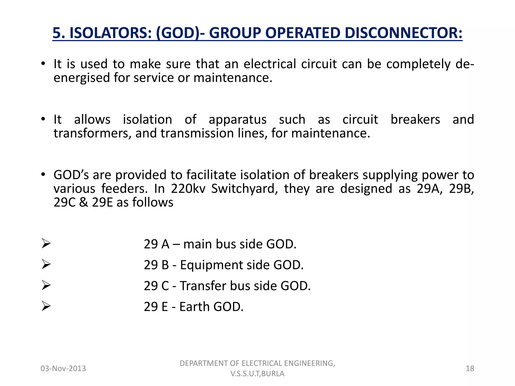 SWITCHYARD EQUIPMENTS & PROTECTION SYSTEMS | PDF
