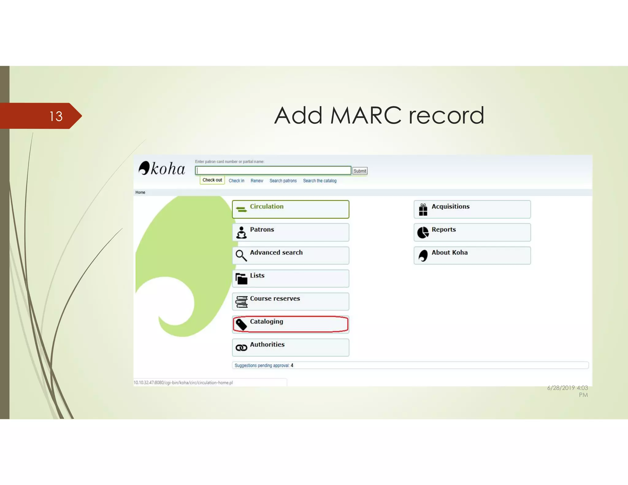 Creating a New Bibliographic Record in Koha with MARC 21 Fields | PDF