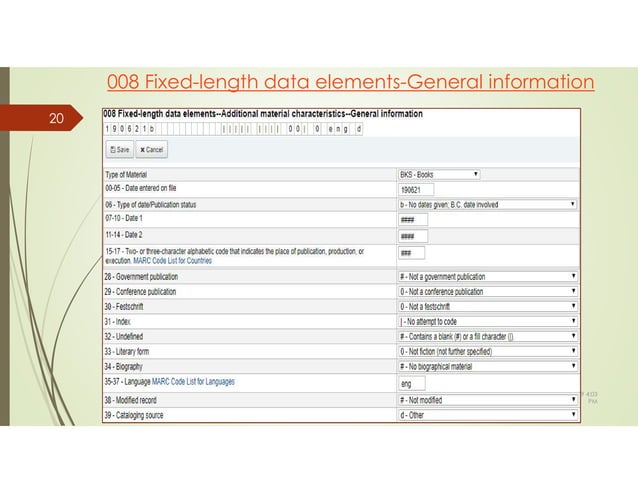 Creating a New Bibliographic Record in Koha with MARC 21 Fields | PDF
