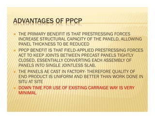 Ppt pdf for pre casr pre stressed concrte road panels | PDF