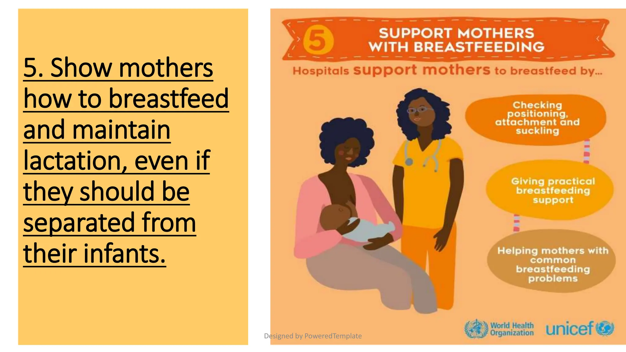 BFHI, Exclusive breastfeeing, Breastfeeding technique, pattern of ...