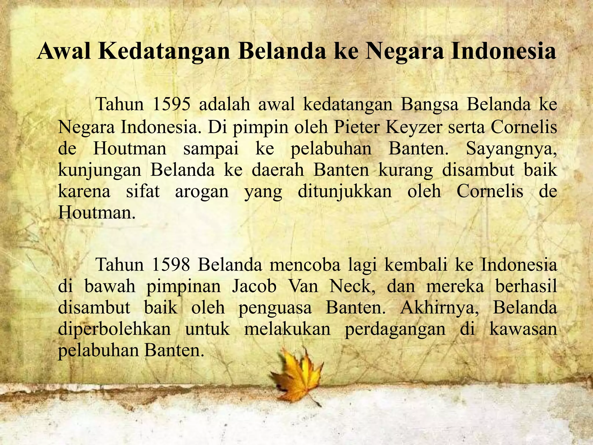 PPT Pelayaran Belanda | PPTX