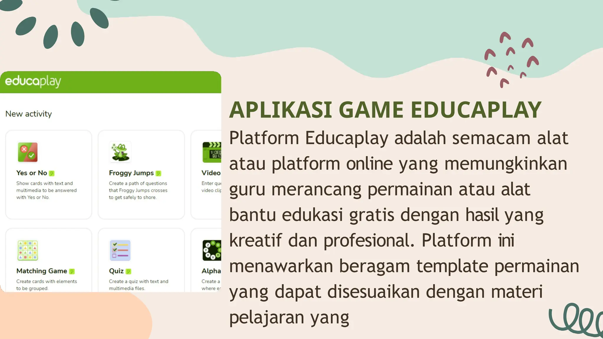 PPT Pemanfaatan Aplikasi Educaplay untuk pembelajaran | PPTX