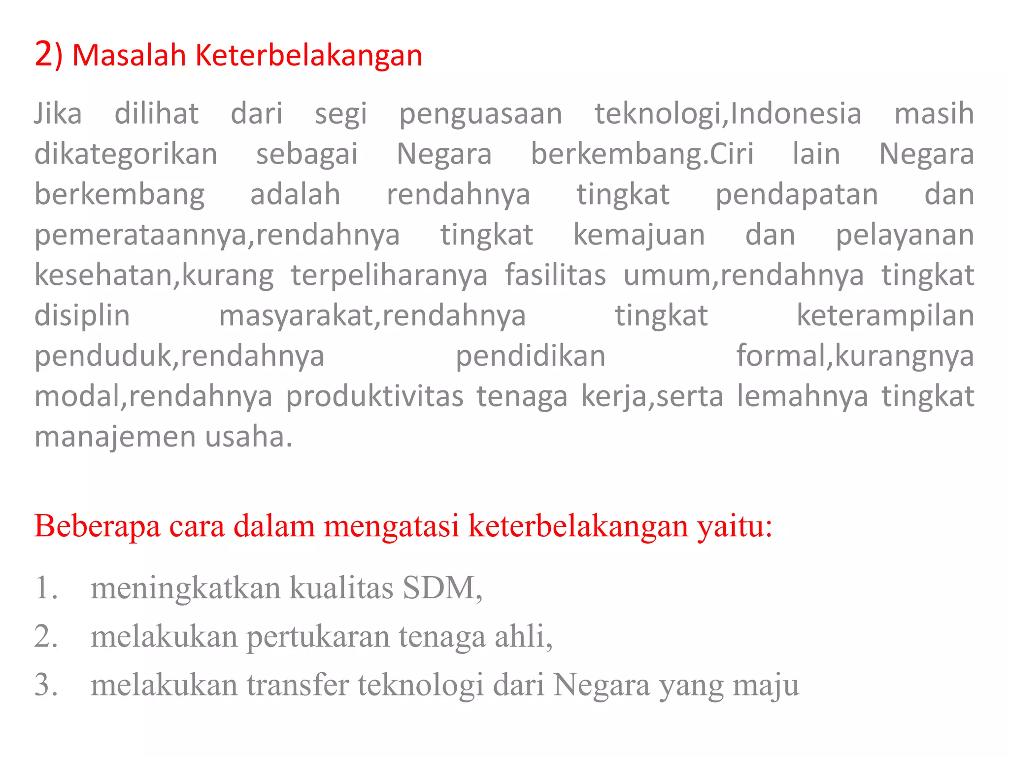 Masalah-masalah Pembangunan dan cara mengatasinya | PPTX