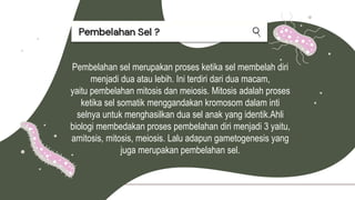 materi biologi tentang pembelahan sel kelas XI | PPT