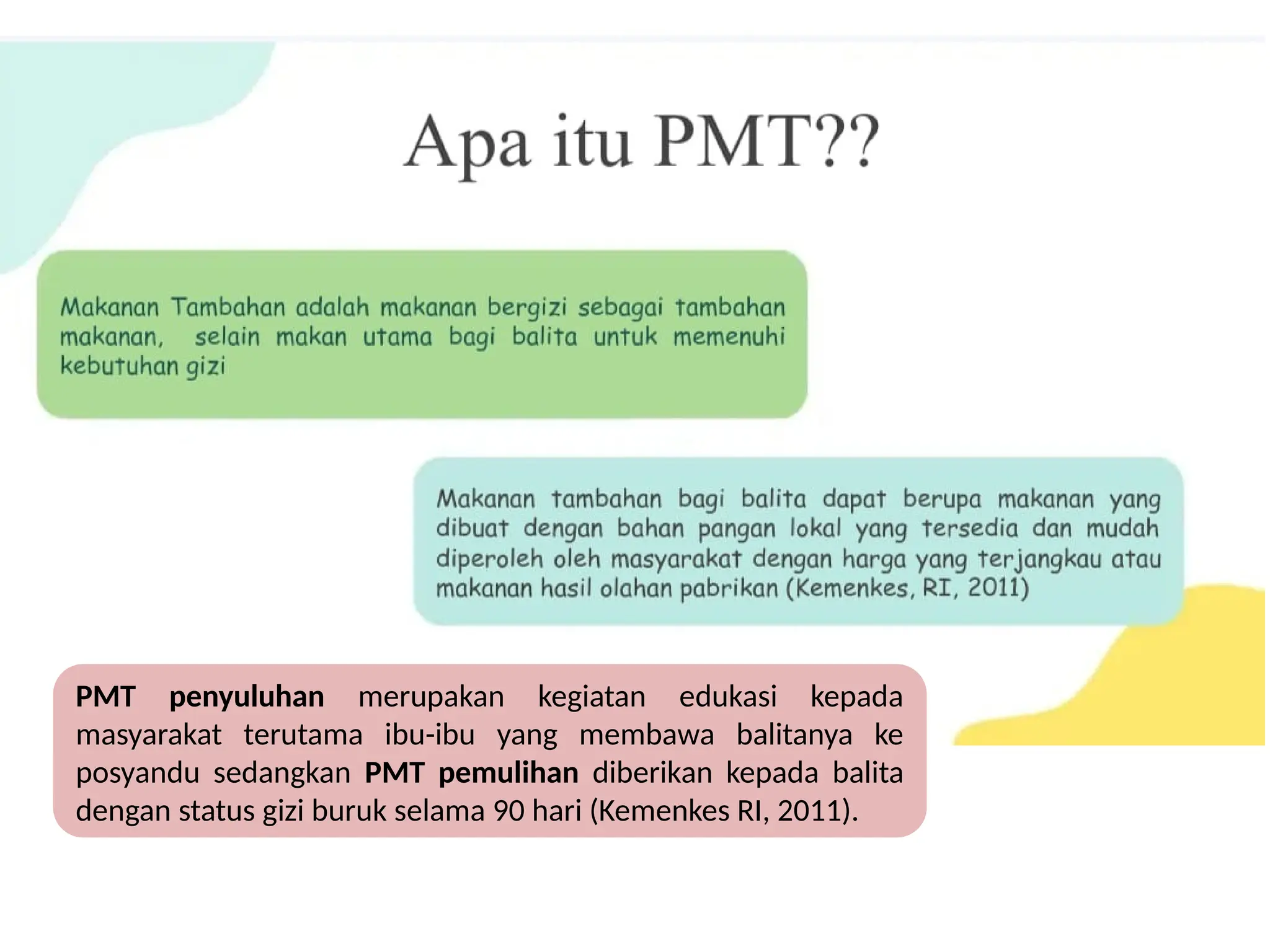 PPT PEMBERIAN MAKANAN TAMBAHAN (PMT) PANGAN LOKAL BALITA GIZI KURANG ...